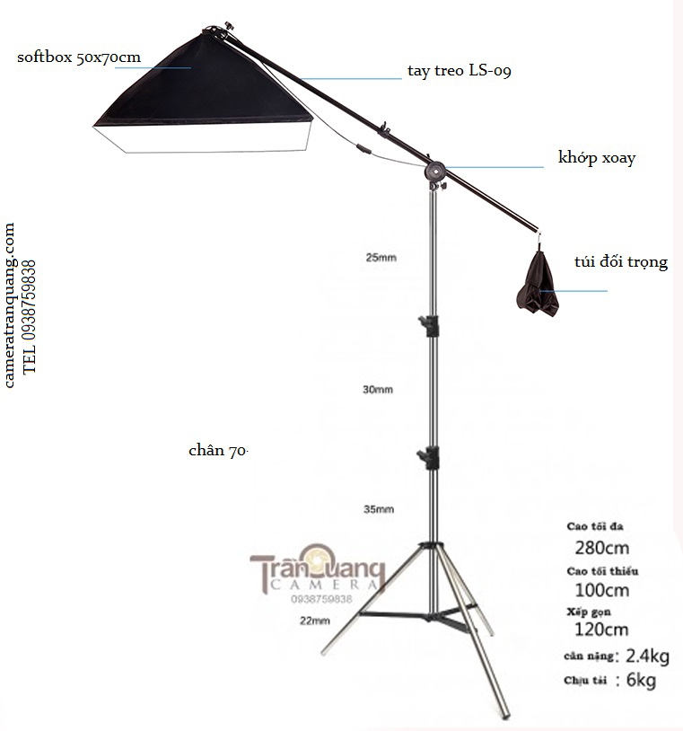 #Bộ tay treo SOFTBOX và đèn chụp sản phẩm